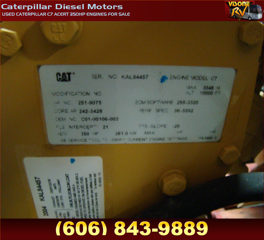 RV Chassis Parts USED CATERPILLAR C7 ACERT 350HP ENGINES FOR SALE | KAL ...