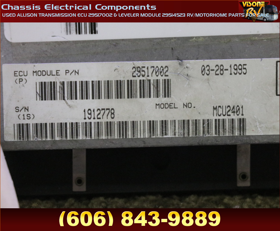 RV Chassis Parts USED ALLISON TRANSMISSION ECU 29517002 & LEVELER ...